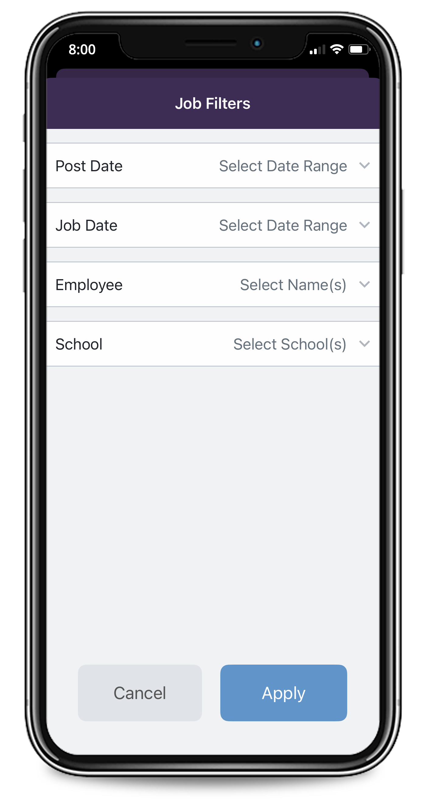Sorting and Filtering Jobs (Subs) – Frontline Mobile